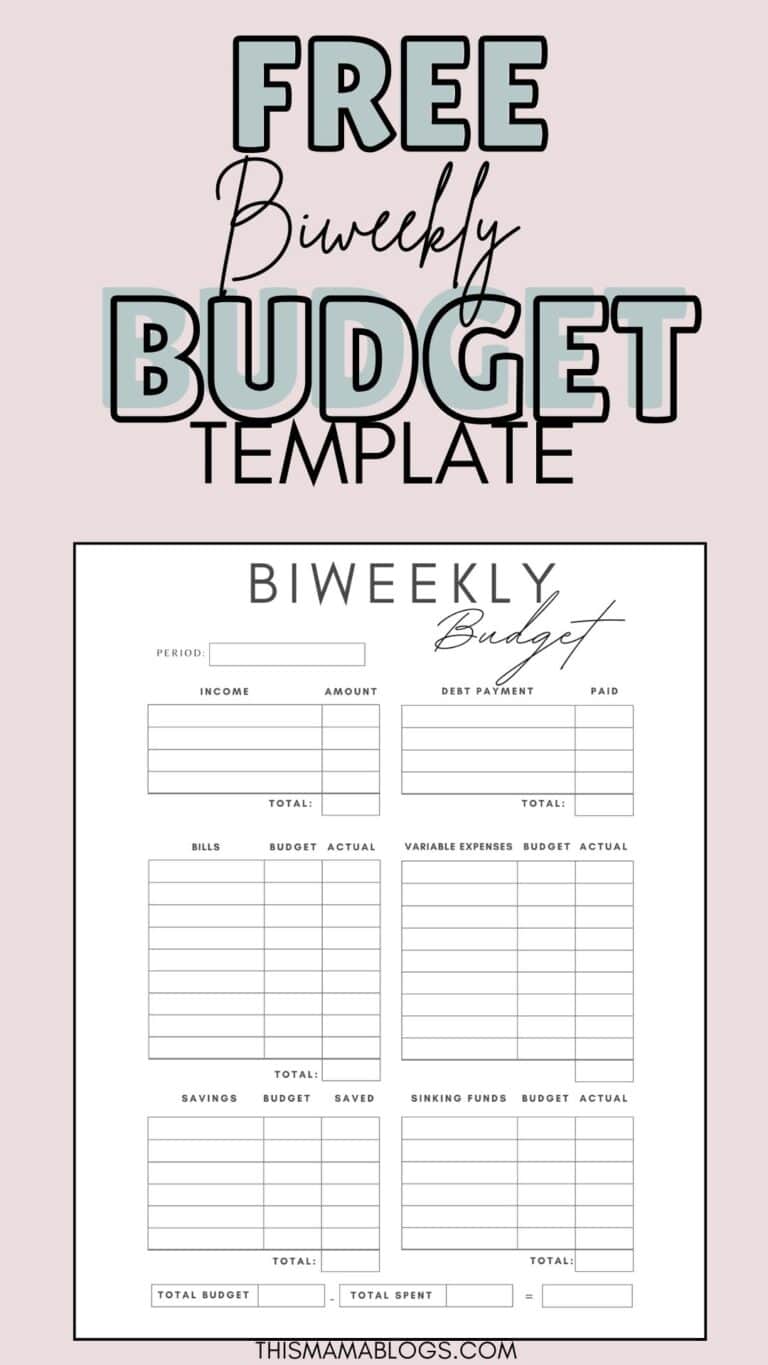 How to Budget Biweekly Income (Free Budget Template!) - This Mama Blogs
